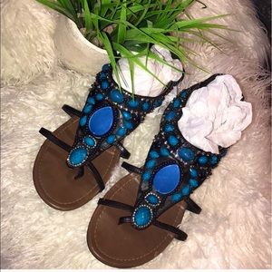 Shoes | Eye Catching Jeweled Rhinestone Sandals | Poshmark